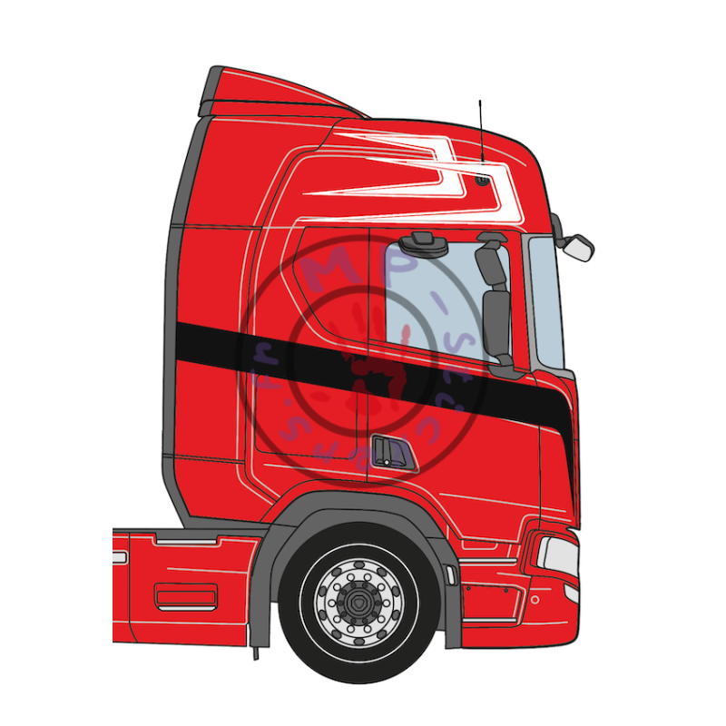 Bandes de déco latérale de cabine pour SCANIA© avec retour courbé en ...